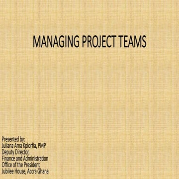 Managing project teams. | PPTX