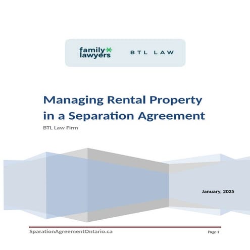 Managing Rental Property in a Separation Agreement | PDF