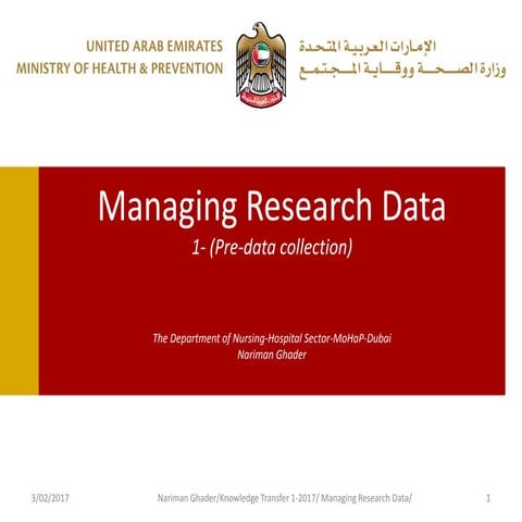 Managing research data (1) (02 03-2017) | PDF