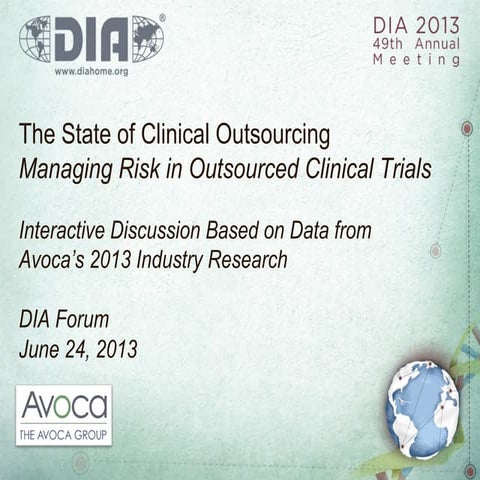 Managing Risk in Outsourced Clinical Trials | PDF