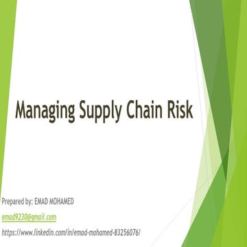 Managing Risk in Supply Chain | PPTX | Logistics | Business