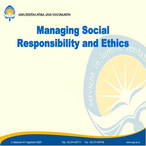 Managing social responsibility and ethics | PPTX