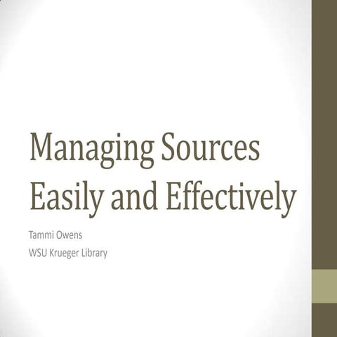 Managing sources | PPT