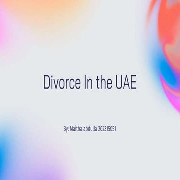 Divorce in the UAE | PPTX