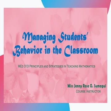 Managing Students’ Behavior in the Classroom.pdf | Special Education ...