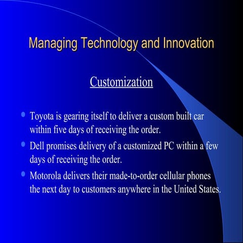 Managing technology and innovation | PPT