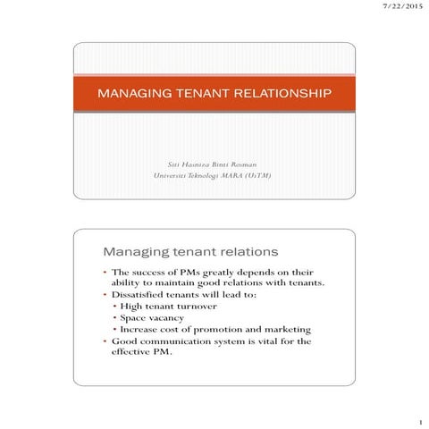 Managing tenant relationship | PDF