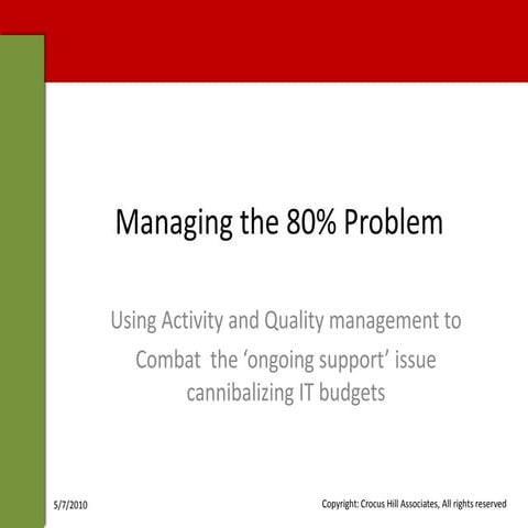 Managing The 80% Problem | PDF