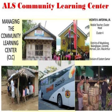 Managing the Community Learning Center (CLC) | PPTX