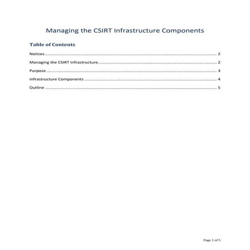 Managing the CSIRT Infrastructure Components | PDF