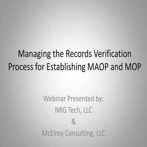 MAOP Process Validation | PPTX
