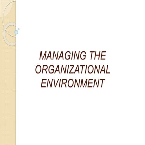 Managing the organizational environment | PPTX