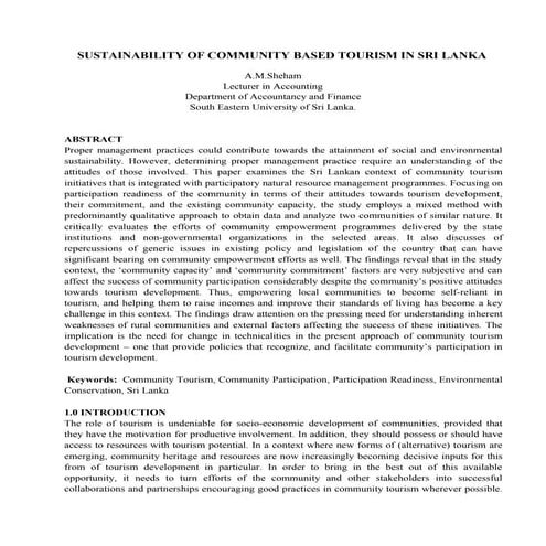 Community-based tourism case studies in various regions & lessons from ...