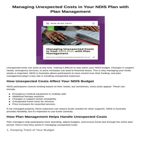 NDIS Plan Management Made Easy with Access Foundation | PDF