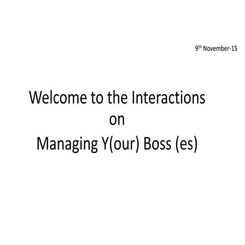 Managing your boss | PPT