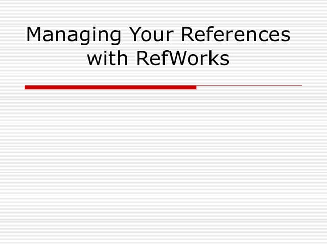 Reference management tools | PPTX