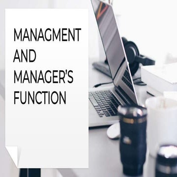 Managment and managment fuctions | PDF