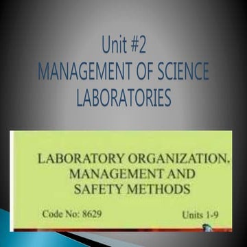 Managment of Science laboratory in laboratory organization | PPTX