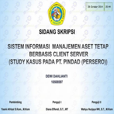 MANAJEMEN ASET TETAP.ppt pindad client server | PPT