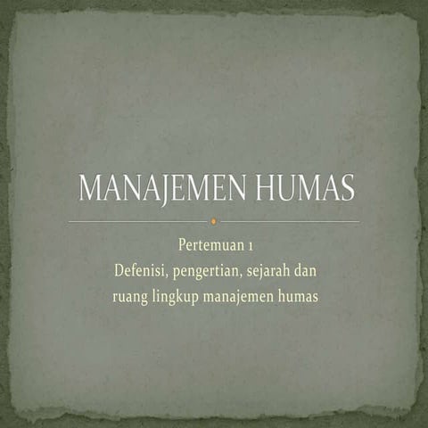 Manajemen humas | PPTX