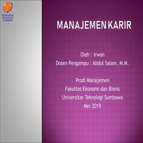Manajemen karir | PPT