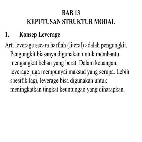 Manajemen keuangan bab 13 | PPT