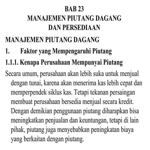 Manajemen keuangan bab 23 | PPT