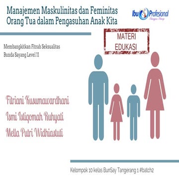 Manajemen maskulinitas dan feminitas orang tua dalam pengasuhan anak kita | PPT