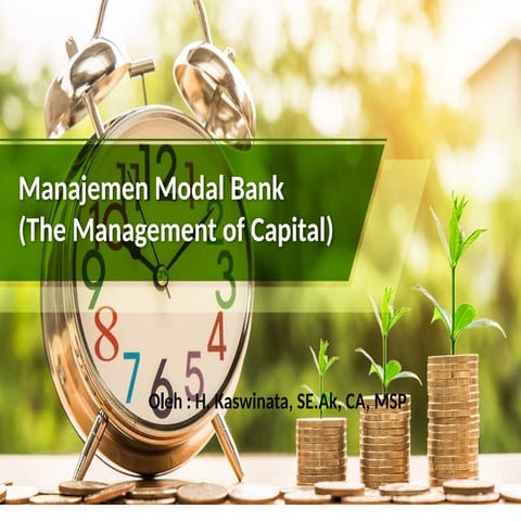 Materi Manajemen Modal Pada Perbankan dan Penjelasannya | PPTX
