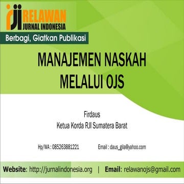 MANAJEMEN NASKAH MELALUI OJS | PDF