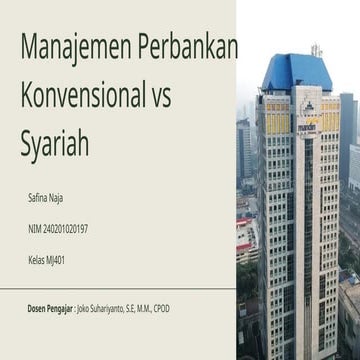 Manajemen Perbankan Konvensional & Syariah | PPTX