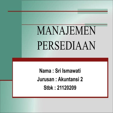 Manajemen persediaan | PPT