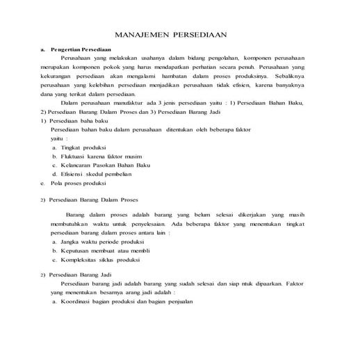 Manajemen persediaan | DOCX