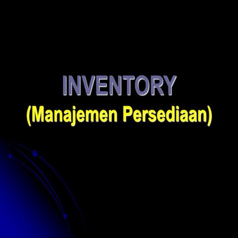 Manajemen persediaan | DOCX