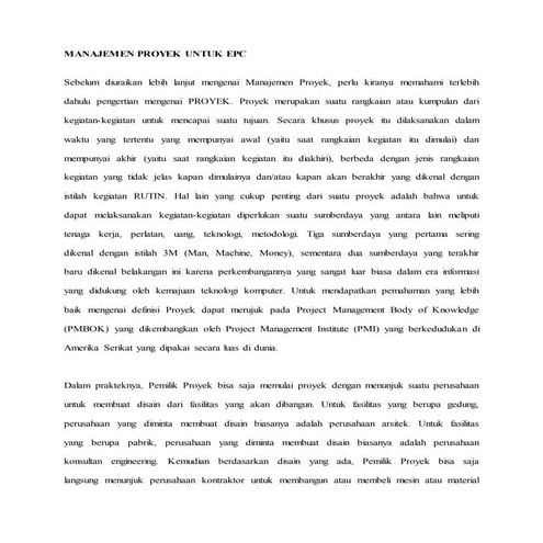 Manajemen proyek untuk epc | DOCX