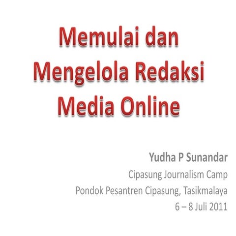 Manajemen redaksi media online | PPTX