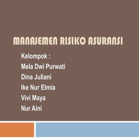 Manajemen risiko asuransi | PPTX