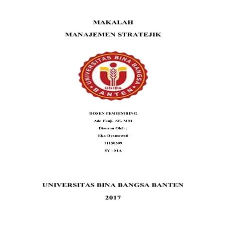 Manajemen stratejik (makalah uts 2 7) | PDF