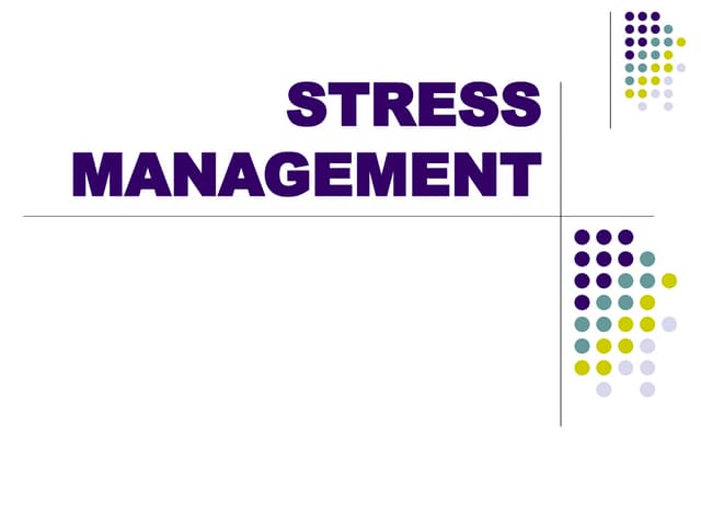 Ppt05 manajemen stres | PPT