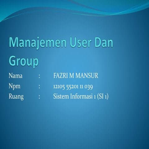 Manajemen user dan group | PPT