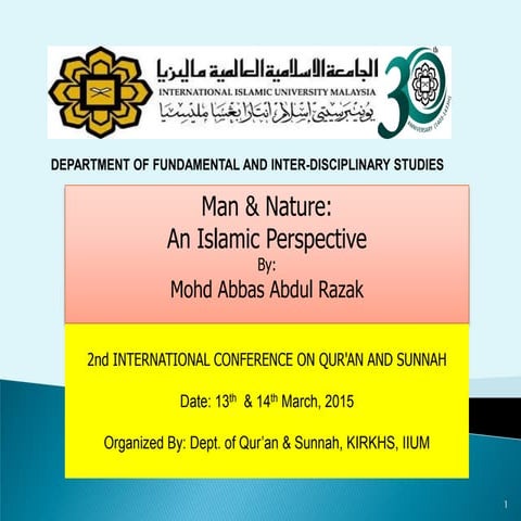 Slides on Man and nature(conference2015) | PDF