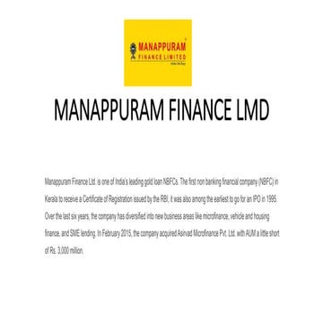 Manappuram finance lmd | PPTX