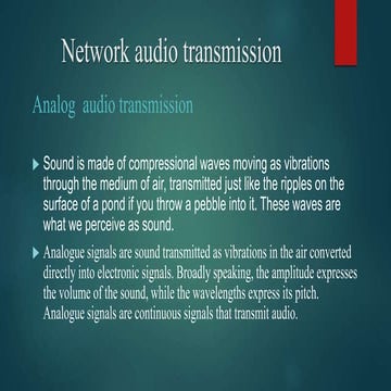 Network audio transmission | PPTX
