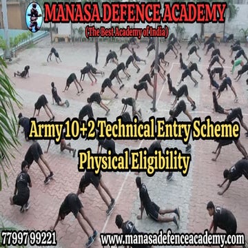 Army 10+2 Technical Entry Scheme Physical Eligibility | PDF
