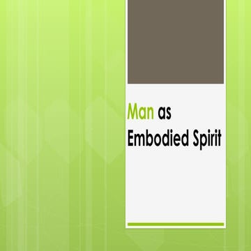 Ontroduction to the Philosophy of the Human PersonMan As Embodied ...