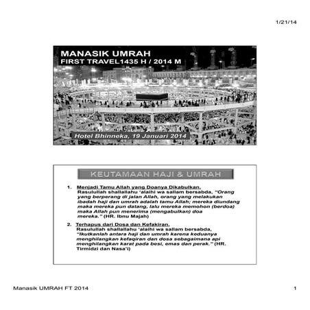 Manasik umrah first travel 190114 | PDF