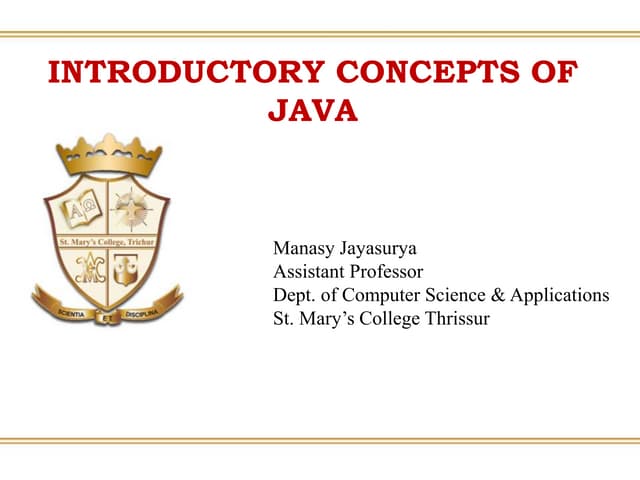 Introductory Concepts Of Java Ppt