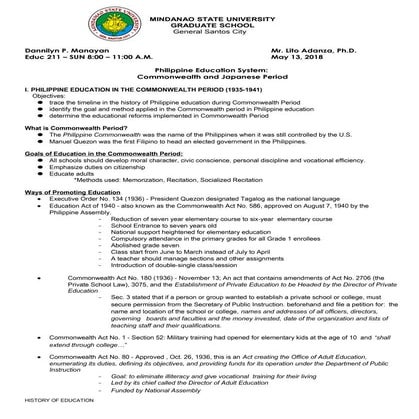 Commonwealth period - Education | PPTX