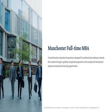 Manchester Full-time MBA – A Transformational Global Business Education ...