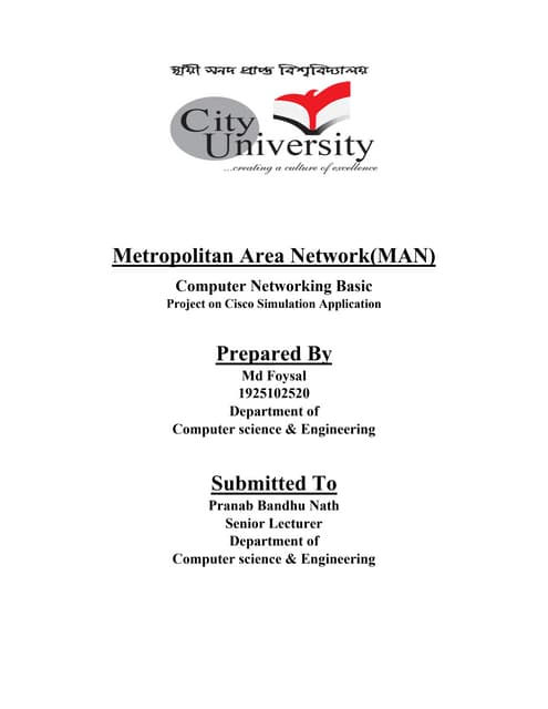 Metropolitan Area Network (MAN) Design with Cisco Packet Tracer | PDF